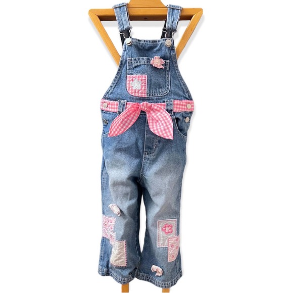 Vintage | Bottoms | Vintage Young Hearts Picnic Overalls Pink Gingham ...